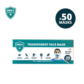 Smile Shield Transparent Face Masks - NHS Approved Clear Masks (50 Pack ...